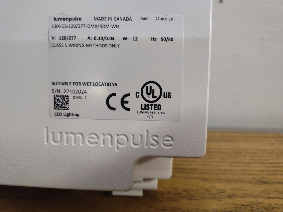 Lumenpulse CBX-DS-120/277-DMX/RDM WH-UL LED Electrical Light Fixture ...