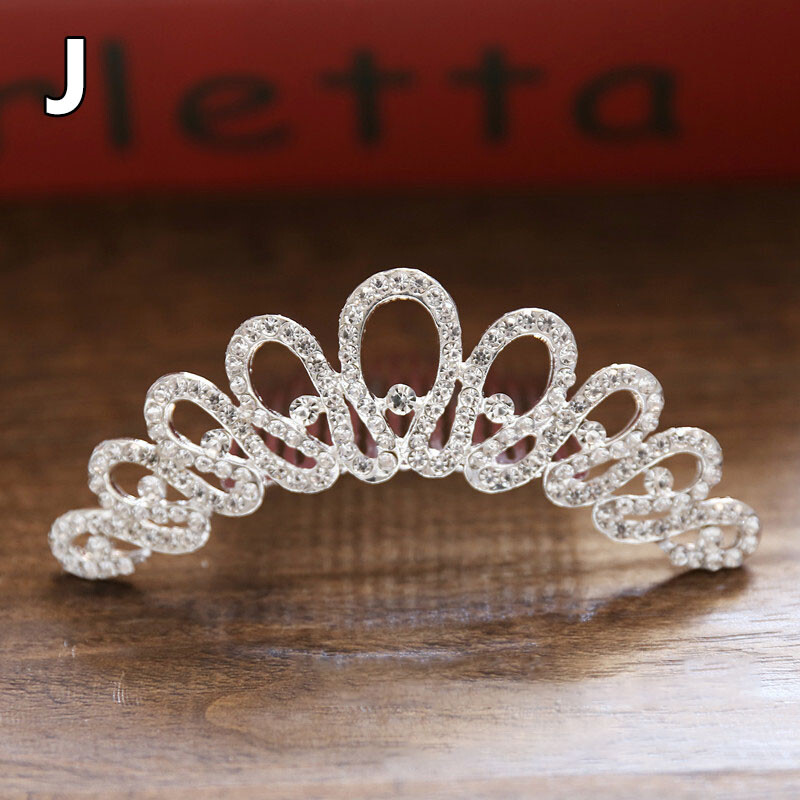 Womens Pearl Crown With Comb Princess Rhinestone Tiara Wedding Headband ...