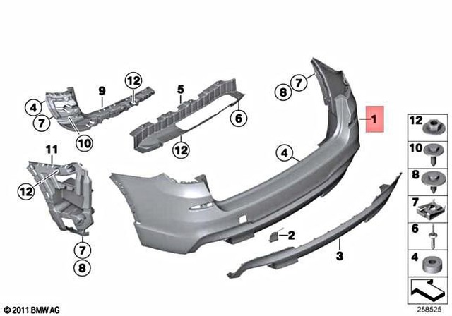 Rear Bumper With M Aerodynamic Package Fits 11-17 BMW X3 51128052059 ...