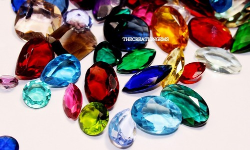 Lab created Mixed Semi-precious Gemstones Lot with multiple shapes ...