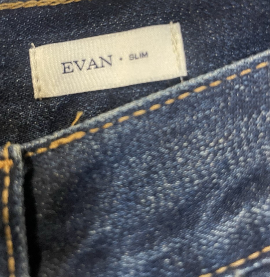 Jacob Davis Collection Evan Slim Fit Men's Jeans Medium Wash Distressed ...