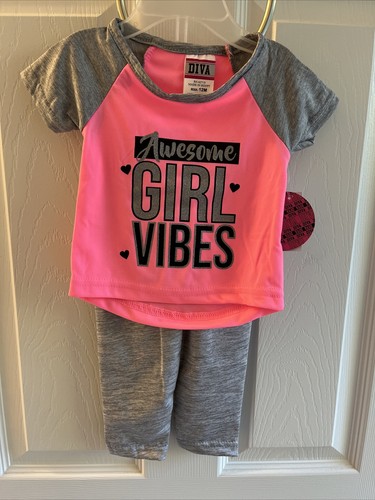 Baby Girl Outfit, Diva, “Awesome Girl Vibes”, Size 24 Month, New | eBay