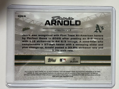 2025 Bowman Draft - Bowman Draft Night Jamie Arnold #BDN-9 Mini-Diamond ...