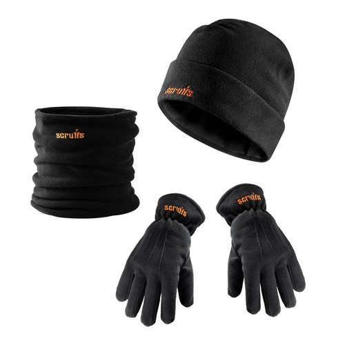 Scruffs workwear Winter Set Fleece Mütze Handschuhe Nackenwärmer Schal ...
