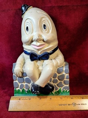 Vintage, Cast Iron Bank Humpty Dumpty Sitting on a Wall Coin Bank VGC ...