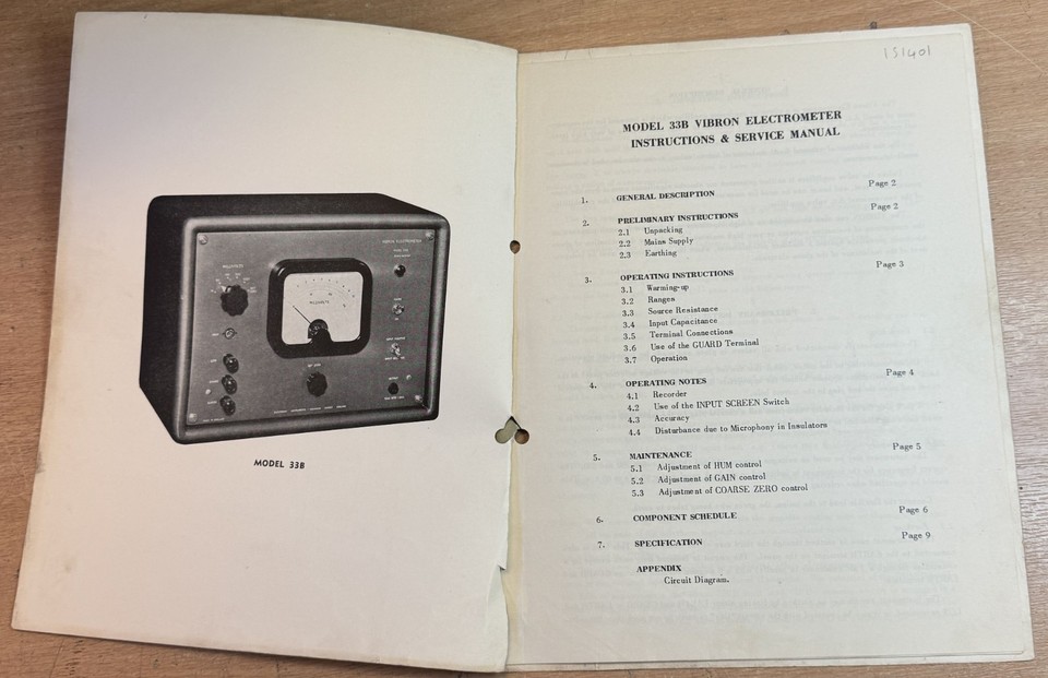 E.I.L. Vibron Electrometer Model 33B Operating Instructions 1960 | eBay UK