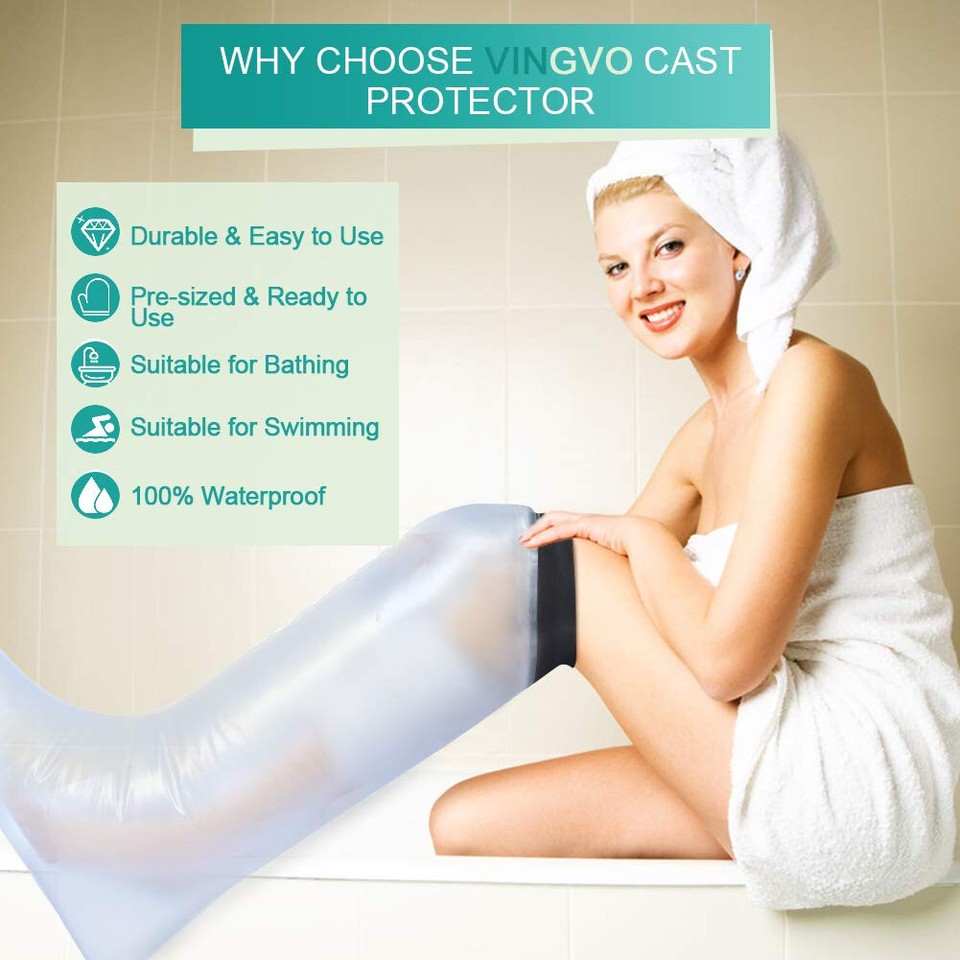 Half Leg Cast Protector Cover 48cm for Shower Foot Protector Bandage ...