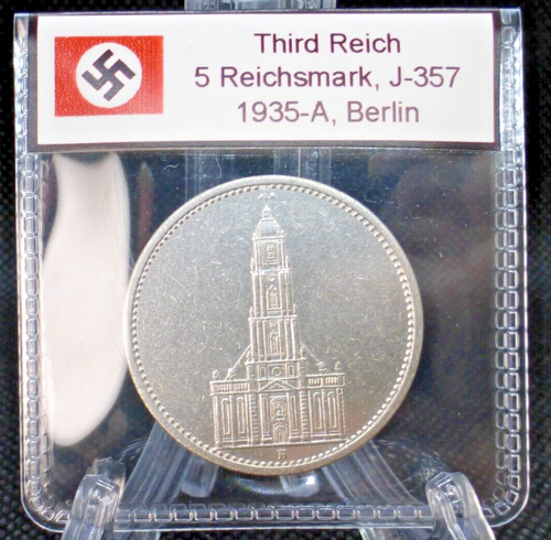 Nazi Silver Coin 5 Reichsmark Potsdam Church Info Labeled Third Reich ...