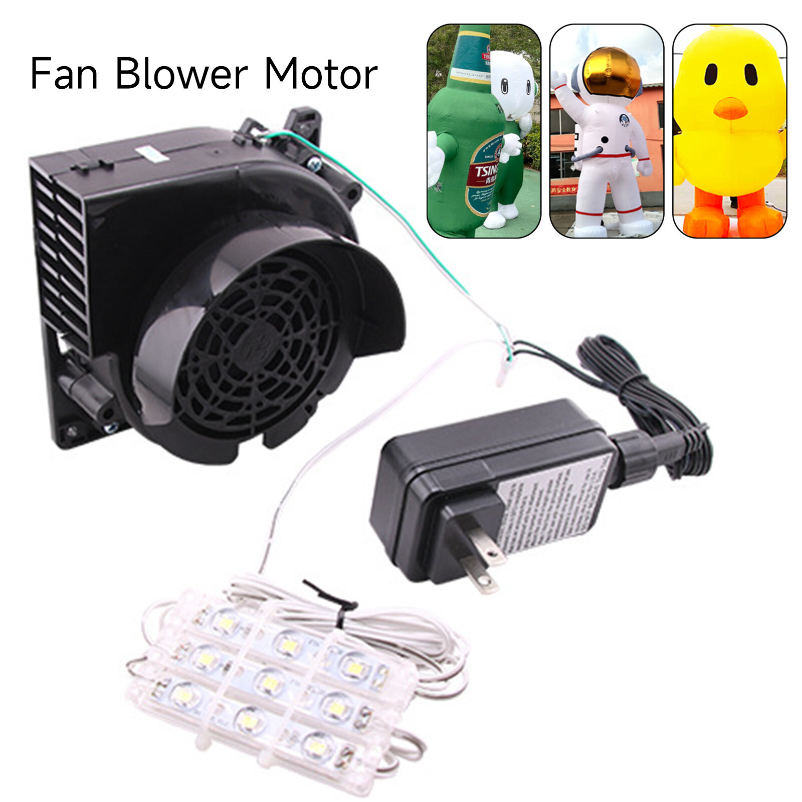 12V 1.5A Inflatable Air Blower Replacement Fan Blower Motor With 3 LED ...