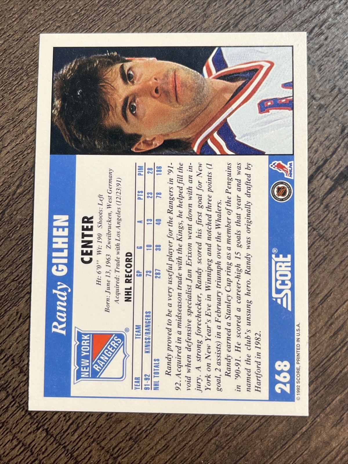 1992-93 Score - Randy Gilhen #268 for sale online | eBay