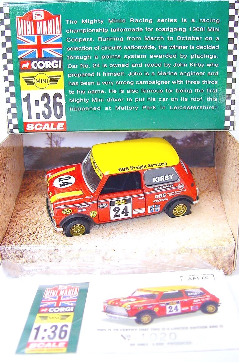 Corgi Toys 1:36 MORRIS MINI COOPER GBS "KIRBY" MINI MANIA Model Car ...