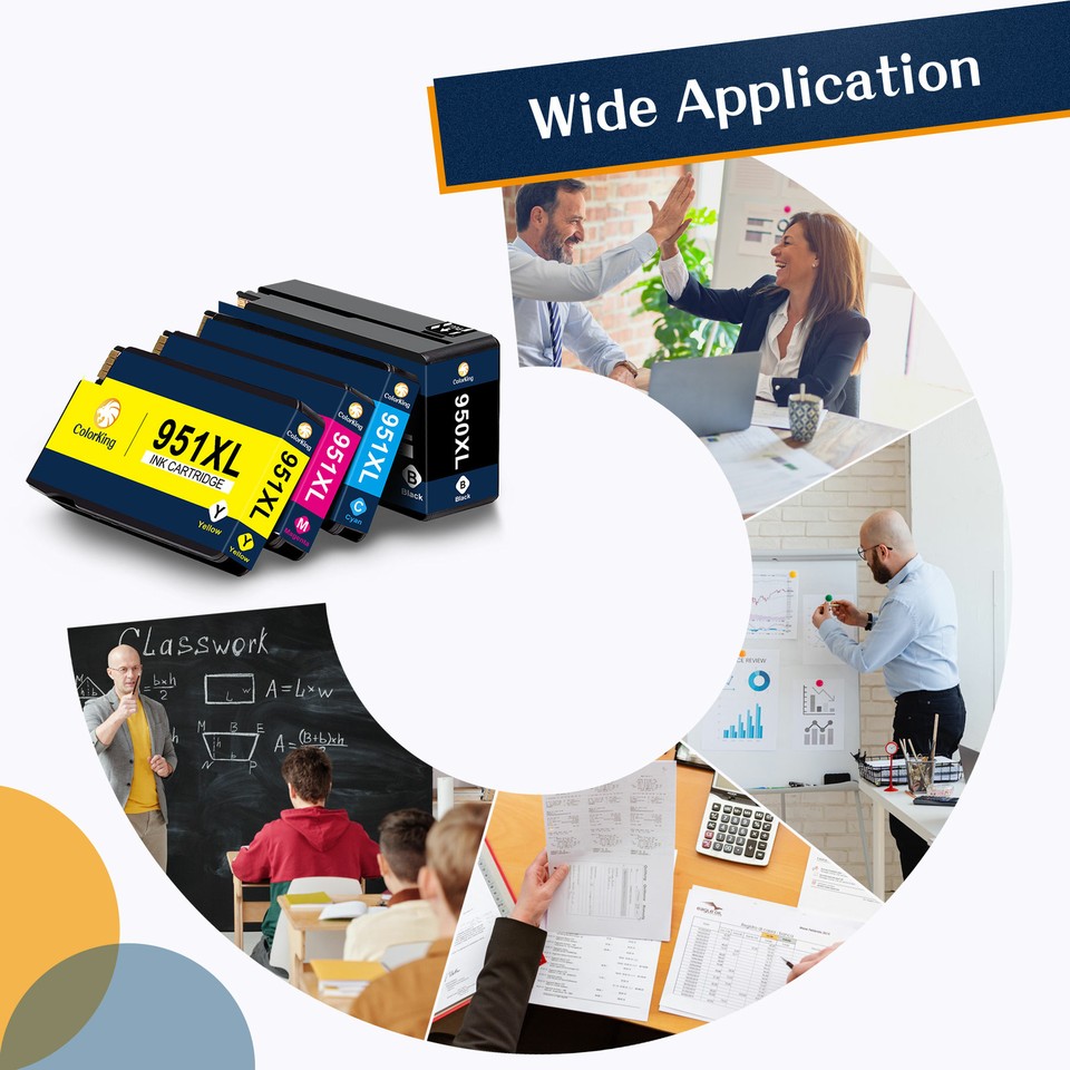 5PK Ink Cartridge 950XL 951XL for HP Office Pro Printer 8100 8600 8610 ...