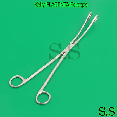 13" Kelly Placenta Forceps Surgical OB/GYN Instruments Angled Serrated ...