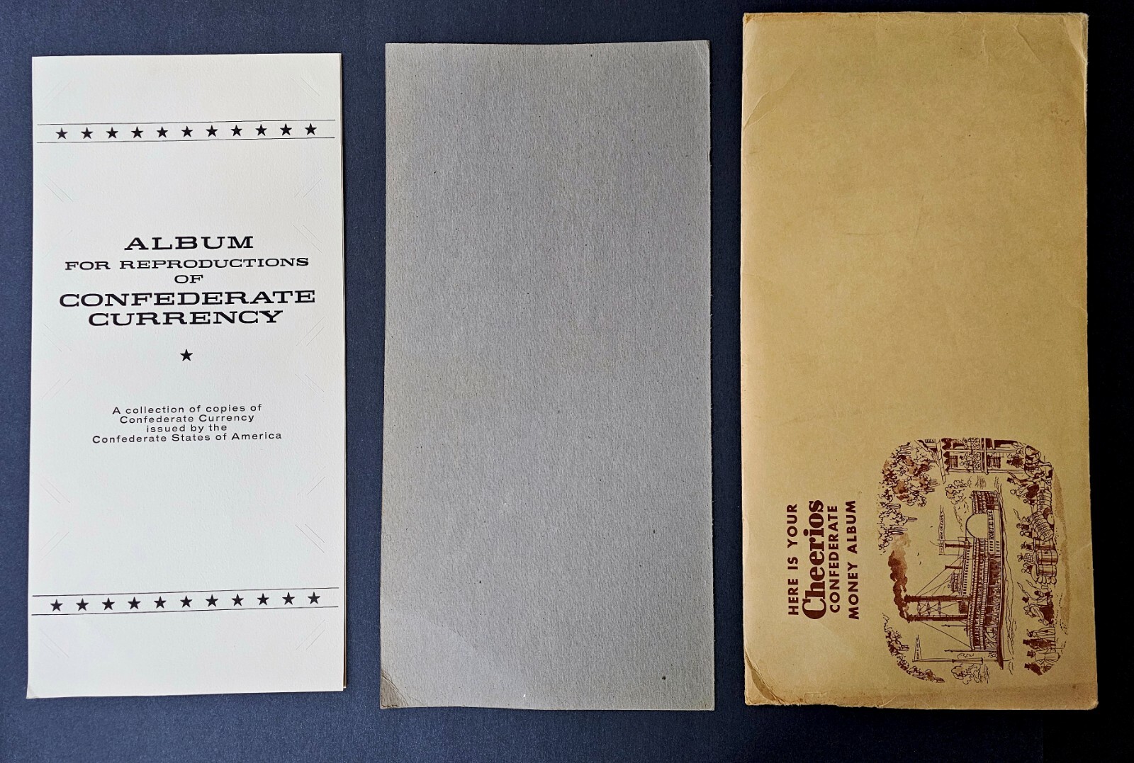 1955 CHEERIOS CONFEDERATE MONEY ALBUM PREMIUM IN MAILING ENVELOPE 18"X9 ...