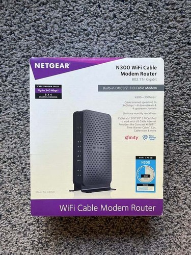 Netgear N300 WiFi DOCSIS 3.0 Cable Modem Router - C3000 | eBay