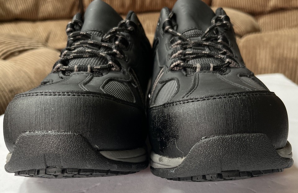 SAFE T STEP Mens 11 BLACK LEATHER SLIP RESISTANT CASUAL COMFORT WORK ...