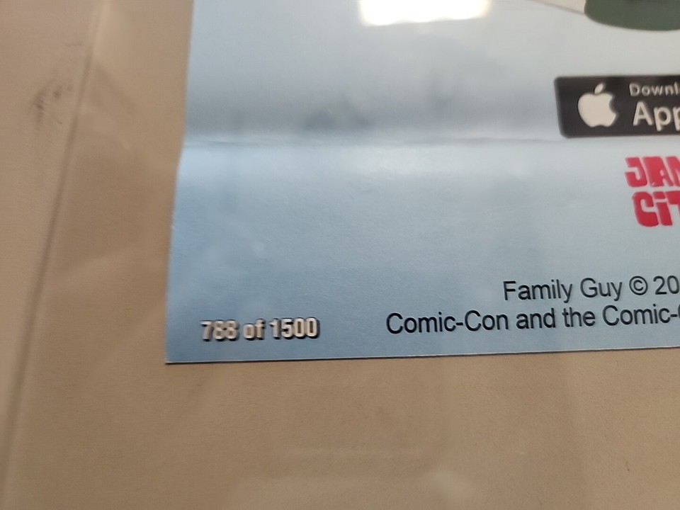 FAMILY GUY MOBILE GAME 11"x17" PETER GRIFFIN Poster SDCC 2018 788/1500 ...