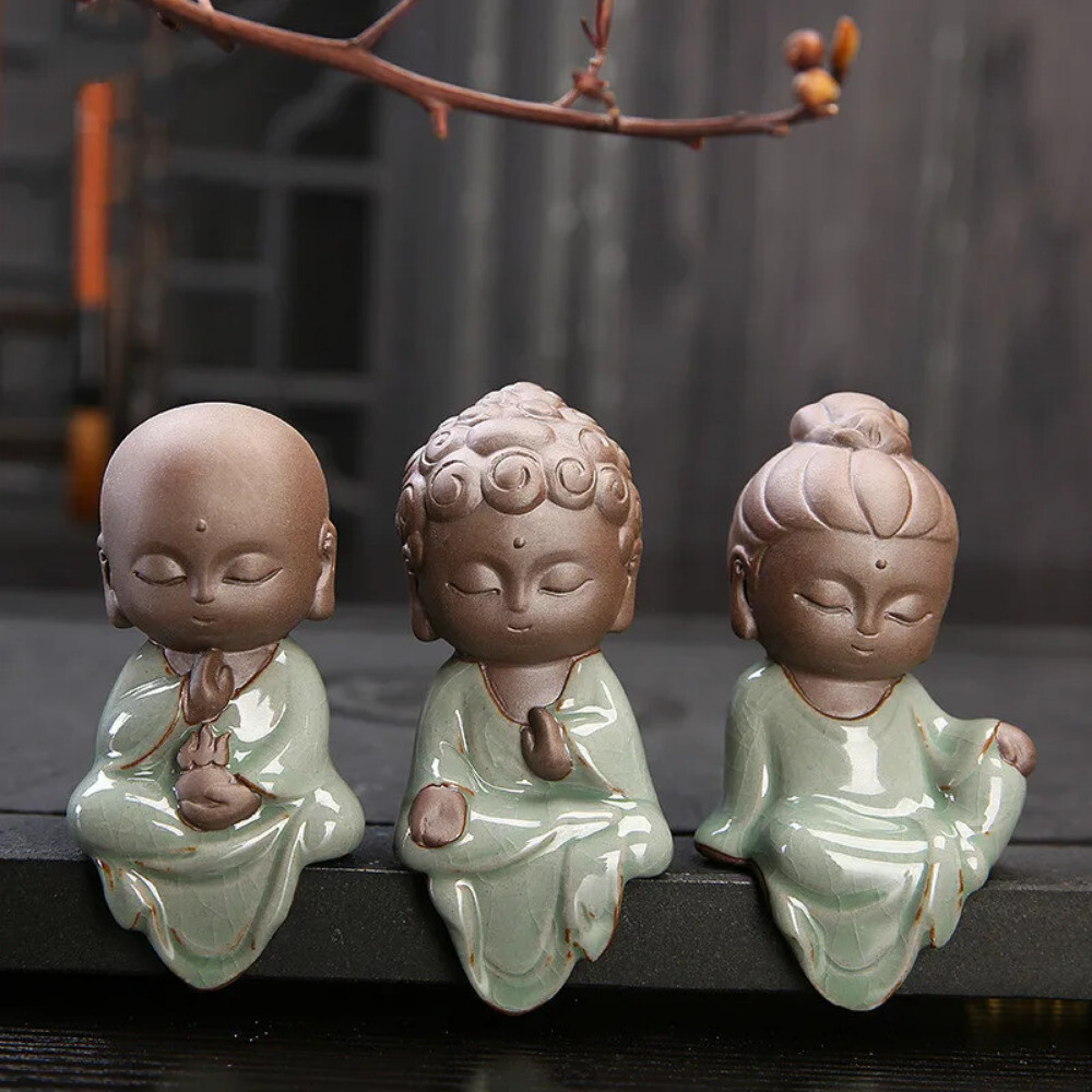 Creative Buddha Statues Buddhist Tathagata Cute Buddha Sands Ceramic ...
