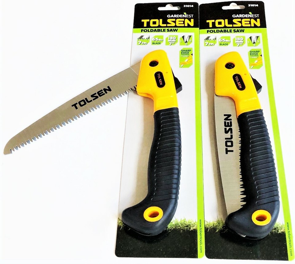 TOLSEN TOOLS 9" FOLDING PRUNING HAND SAW CAMPING SURVIVAL BLADE AX ...