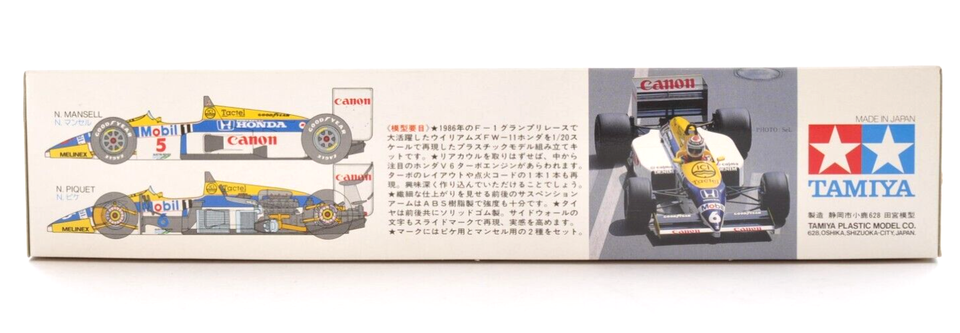 Vintage Tamiya Williams FW11 Honda F1 1986 1/20 Model Kit Grand Prix GP ...