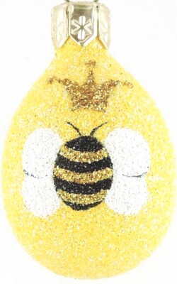 Patricia Breen Bee with Crown Mini Egg Hand Blown Glass Glitter 2004 ...