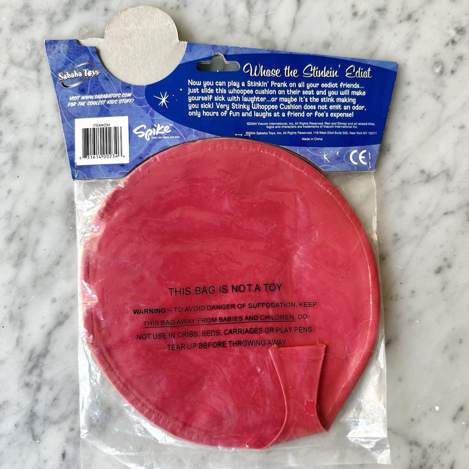 Vintage 2004 Sealed Ren And Stimpy Very Stinky Whoopee Cushion Spike Tv ...