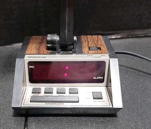 SPARTUS High Intensity Lamp LED Alarm Clock Model # 1401 Desk Table MCM ...