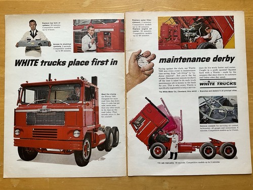 1964 White 7000 Heavy Duty Semi Truck Print Ad 2 Pg Farming ...