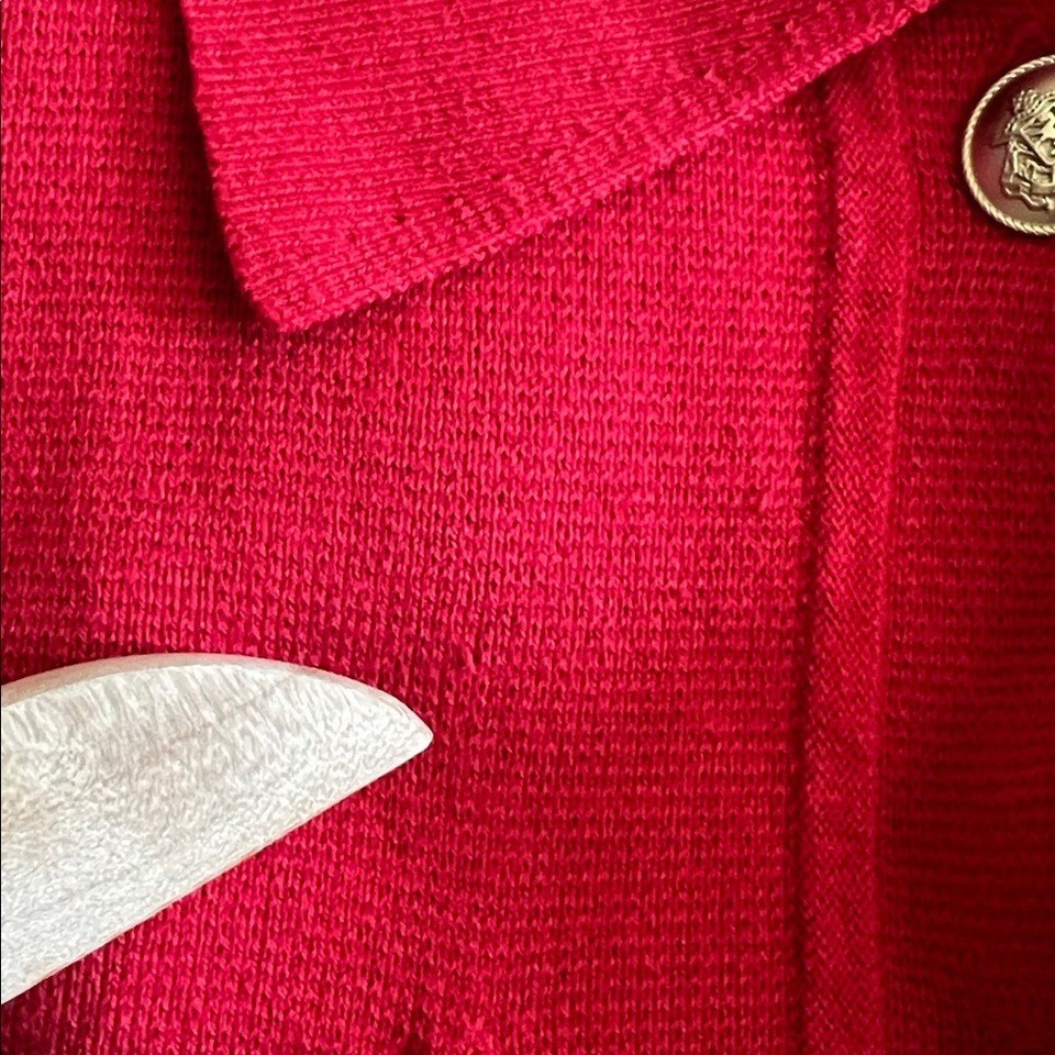 J. Crew Lady Jacket Sweater Red Sz Small Gold Buttons Old Money | eBay