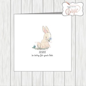 Personalised Sorry For The Loss Of Your Rabbit Pet Sympathy Card Tender ...