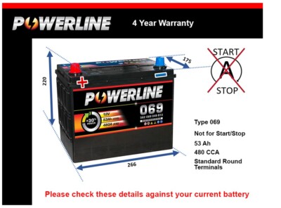 Battery fits TOYOTA RAV4 YARIS HILUX YARIS VERSO LAND CRUISER PRADO 069 ...