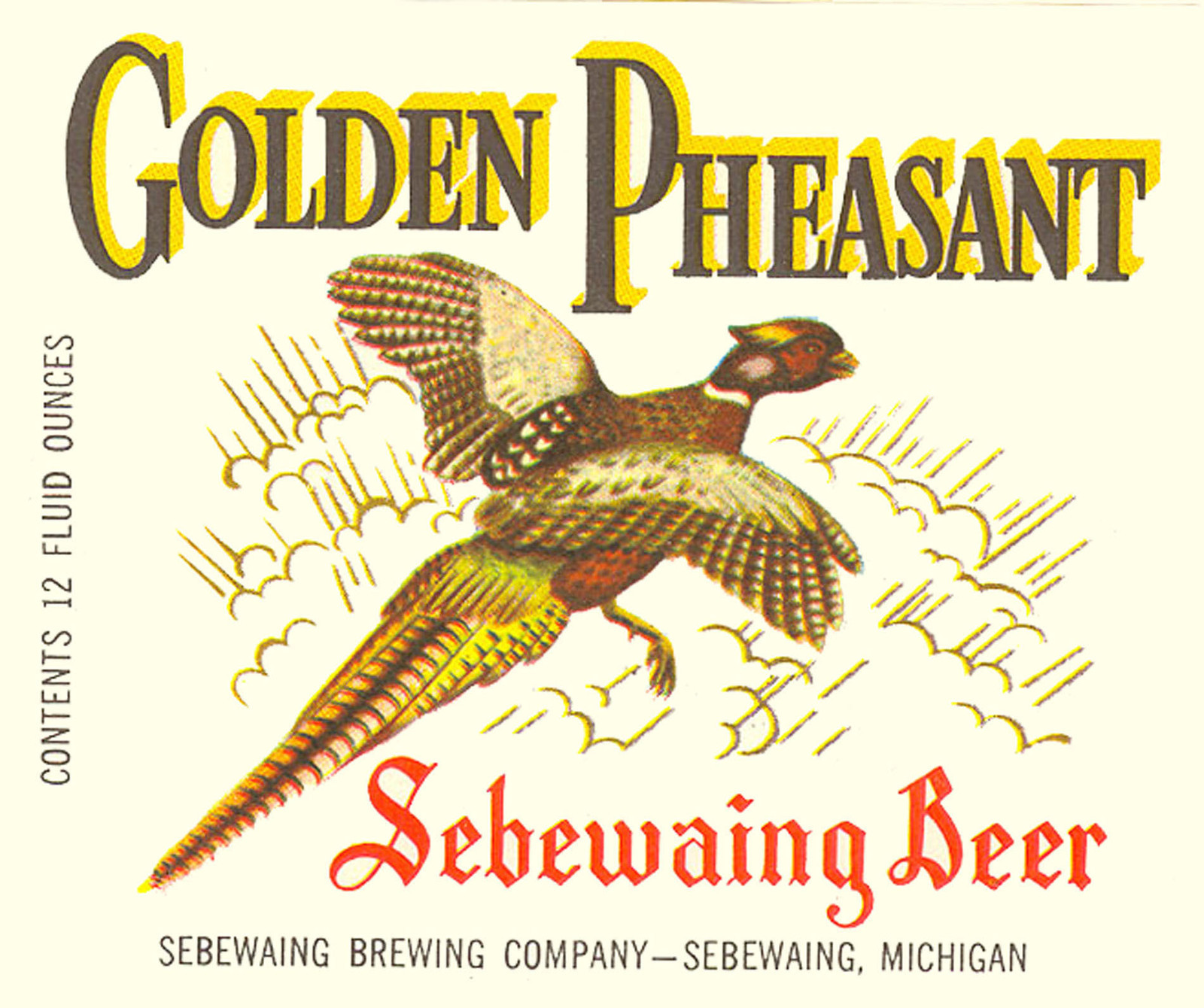 GOLDEN PHEASANT SEBEWAING BEER LABEL T SHIRT MICHIGAN SIZES SMALL ...