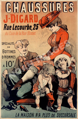 J Digard Chaussures vintage shoes fashion ad poster repro 16x24 | eBay