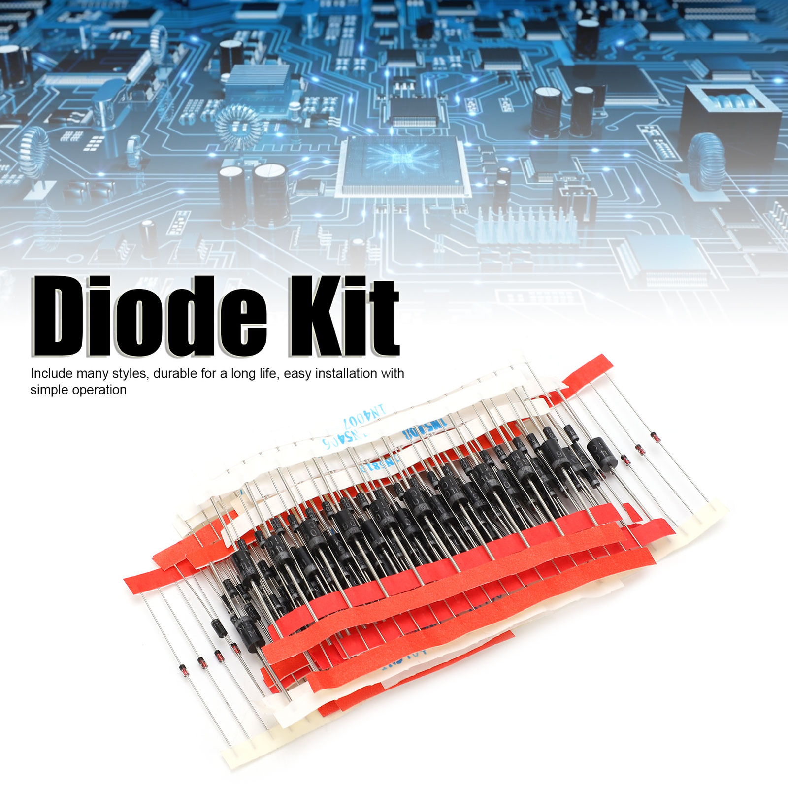 200Pcs Diode Assorted Kit 14 Kinds Electronic Components Package Silver ...