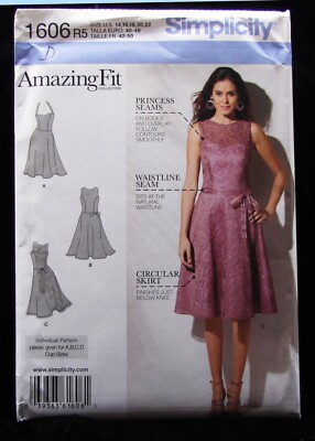 NEW~Simplicity Pattern 1606~AMAZING Fit~Swinging Halter / Sleeveless ...