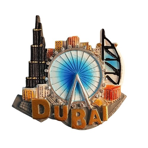 Downtown Dubai Landmarks Collectible Tourist Souvenir 3D Resin Fridge ...