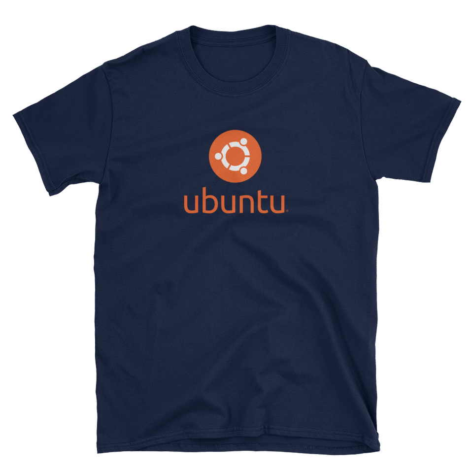 Official Ubuntu Stacked Orange White Logo OS Linux T-Shirt | eBay