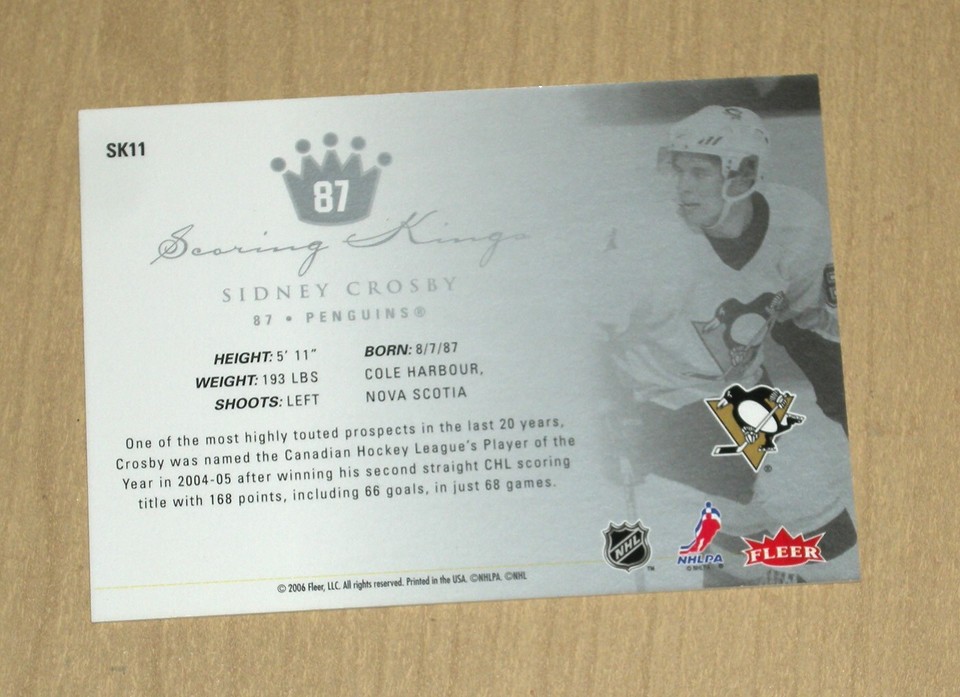 2005 05-06 Fleer Ultra Scoring Kings Sidney Crosby rookie card RC SK11 ...