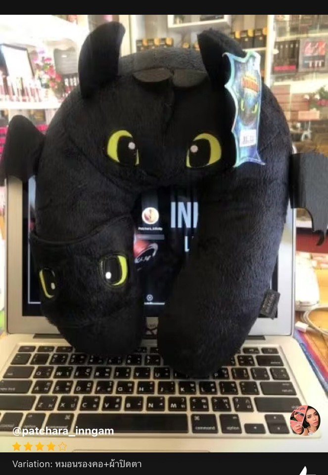 12"How to Train Your Dragon3 Toothless Doll Toy Travel Neck Rest Pillow ...