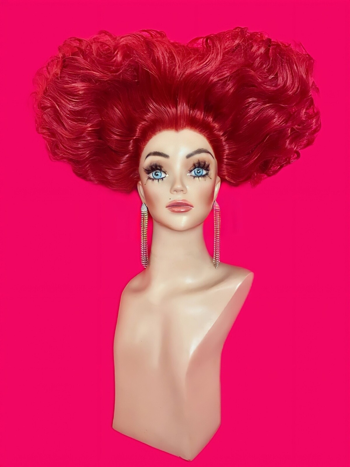 QUEEN OF HEARTS Queen Elizabeth I WIG! Lace Front Custom Vintage Red ...