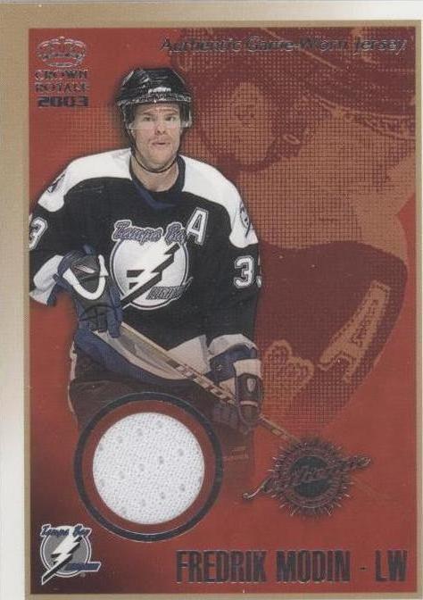 2002-03 Pacific Crown Royale - Game-Worn Jerseys Fredrik Modin #21 /759 (MEM) for sale online | eBay