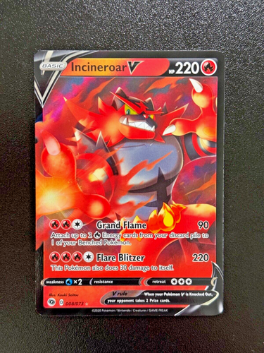 Incineroar V 008/073 - Ultra Rare - Pokemon TCG Sword & Shield Champion ...