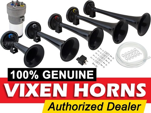 LOUD 5 TRUMPET DIXIE/DUKES OF HAZZARD MUSICAL AIR HORN KIT 12V BLACK ...