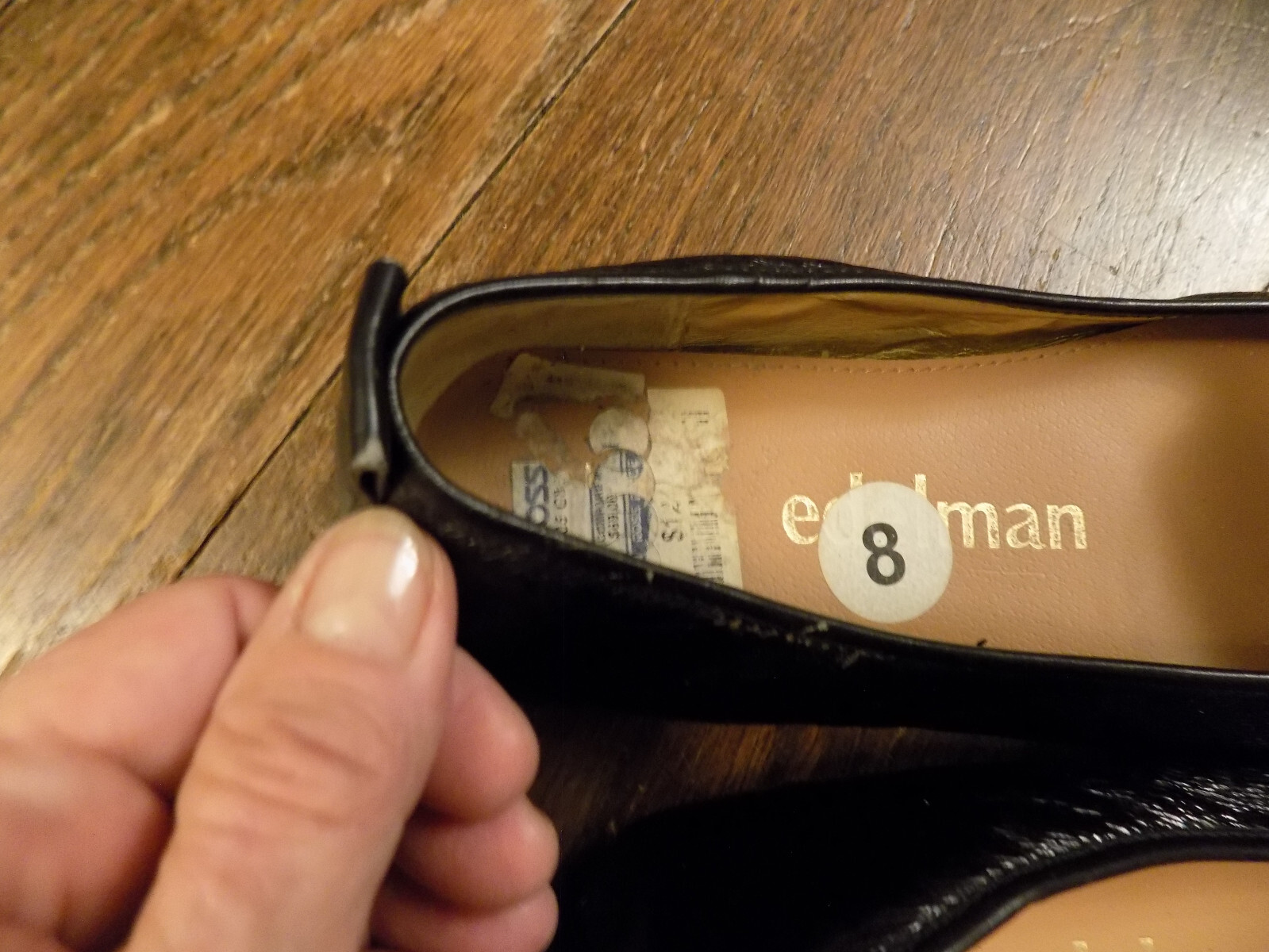 libby Edelman Batonia Jeweled Loafers ballet Flats Black crinkle Patent ...