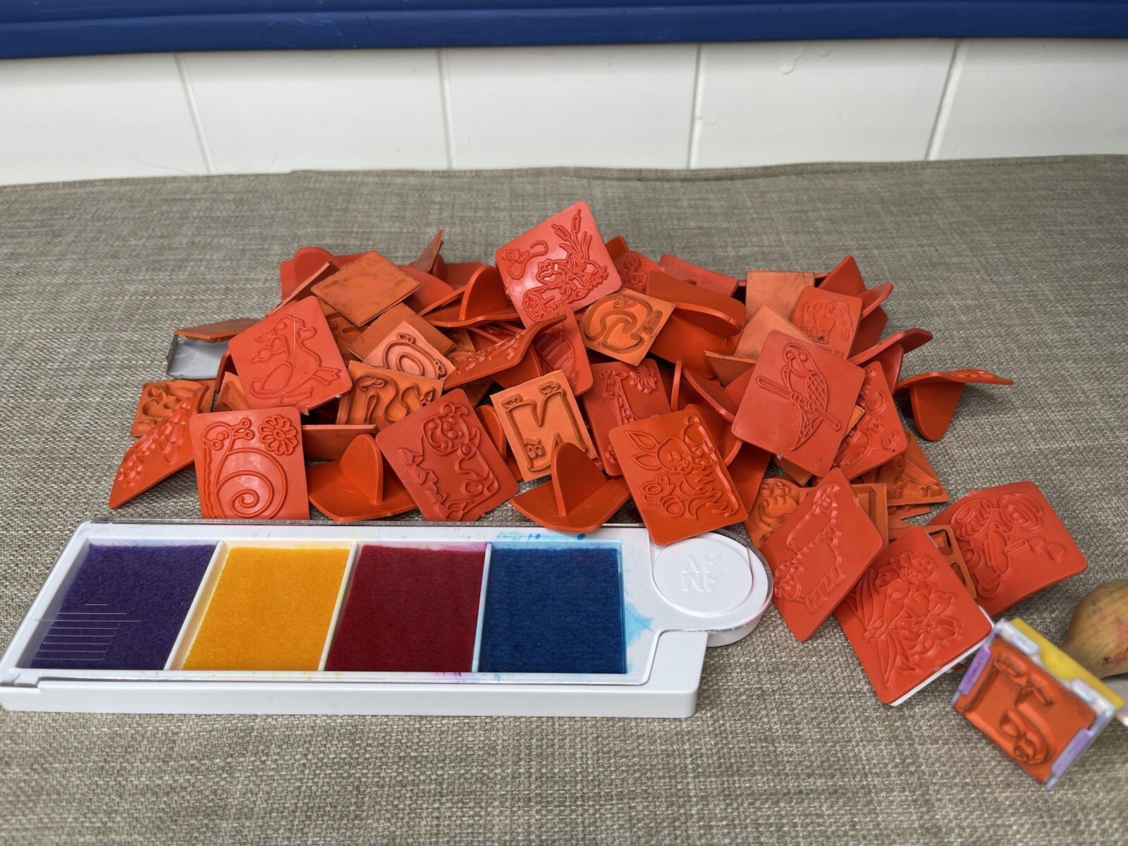 Vintage Rose Art Rubber Stamp Collection Washable Set Orange 80+ Ink ...