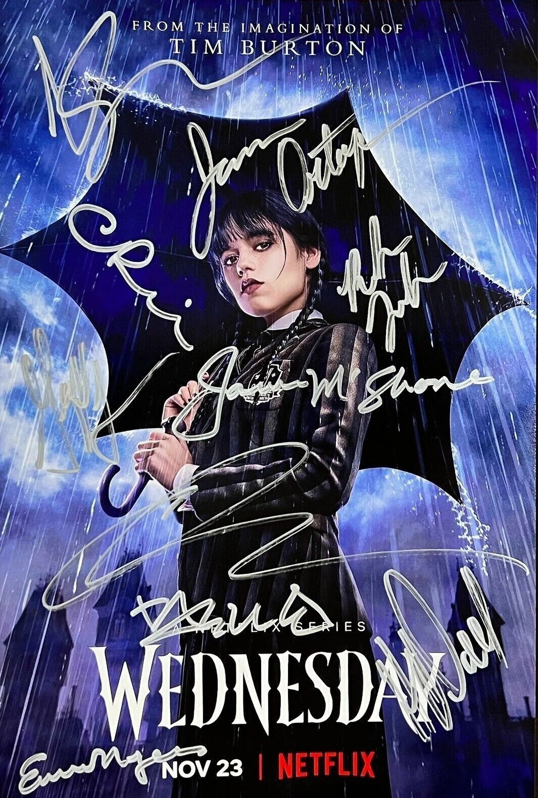 WEDNESDAY CAST AUTOGRAPHED SIGNED A4 POSTER PHOTO JENNA ORTEGA | eBay UK