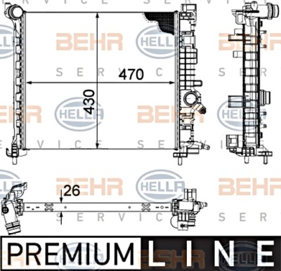 BEHR PREMIUM Engine Cooling Radiator Fits OPEL VAUXHALL Meriva B ...
