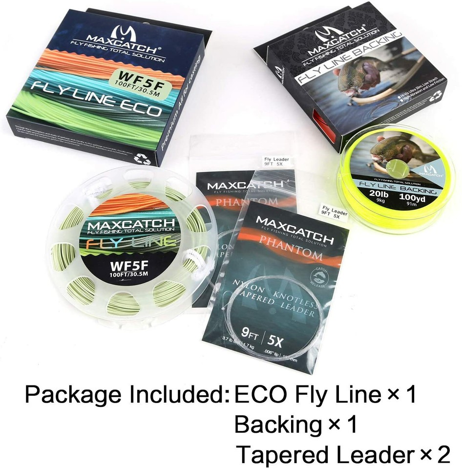 Maxcatch Floating Fly Line Weight Forward WF1/2/3/4/5/6/7/8F With 2 ...