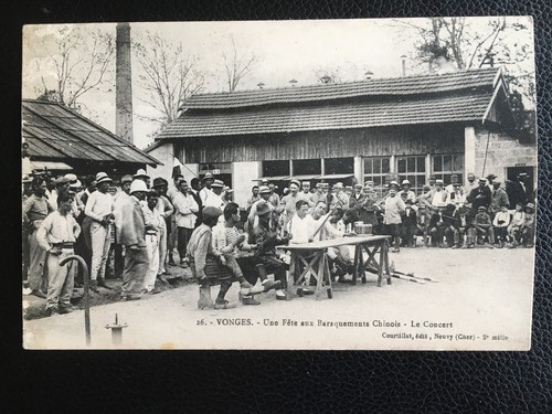1917 CHINA CHINESE LABOUR CORP CONCERT IN BARRACK IN FRANCE POSTCARD ...