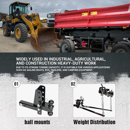 For Deere Bobcat Tractor Bucket Clamp On Trailer Hitch 2" Ball Mount ...